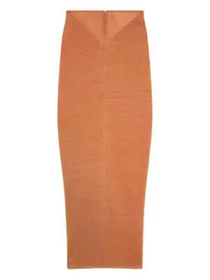 Alanui Gathered Midi Skirt - Orange