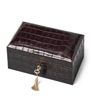 ASPINAL OF LONDON Leather Croc-embossed 3-piece Watch Box