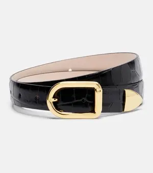 DEHANCHE Déhanche Mija Croc-Effect Leather Belt