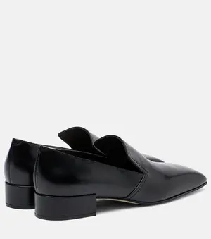 CHRISTEN Classic Square Leather Loafers - Black