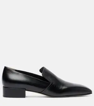 CHRISTEN Classic Square Leather Loafers - Black
