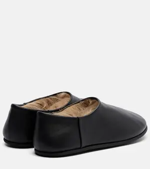 CHRISTEN Leather Slip-on Shoes - Black