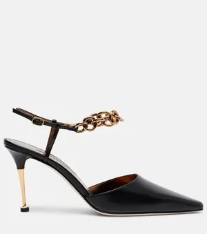 Manolo Blahnik Detana 90 Leather Slingback Pumps