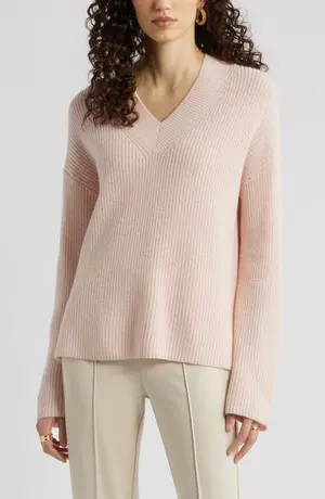 Nordstrom Relaxed Fit Wool & Cashmere Sweater - Pink Wisp