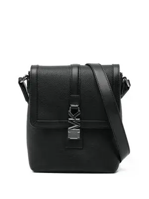 Michael Kors Leather Messenger Bag - Black