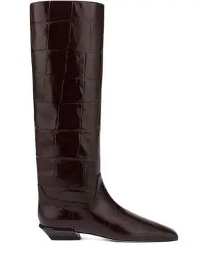 Paris Texas Croc-embossed Leather Boots