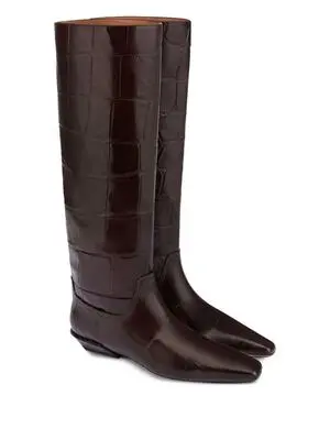 Paris Texas Croc-embossed Leather Boots