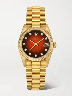 STEPHANIE WINDSOR Vintage 1985 Oyster Perpetual Datejust Automatic 31mm 18-karat And Diamond Watch - Gold