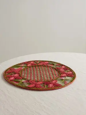 CABANA Louloudi Rattan Placemat - Burgundy