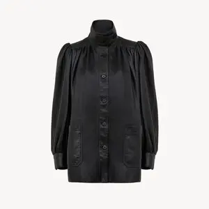 Chloé High-neck Leather Coat