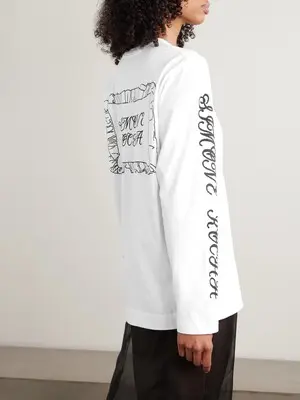 Simone Rocha Printed Cotton-jersey T-shirt - White