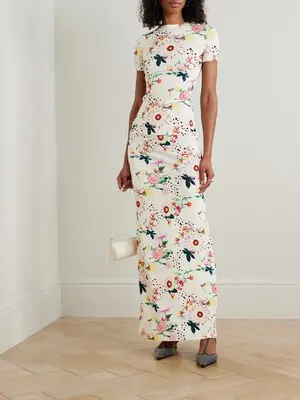 Rabanne Floral-print Jersey T-shirt
