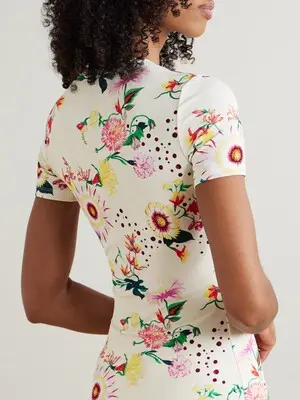 Rabanne Floral-print Jersey T-shirt