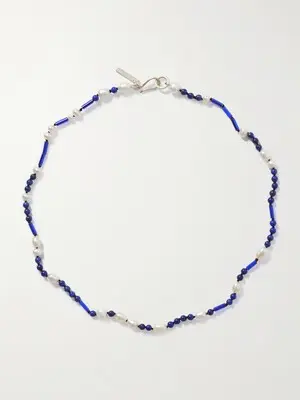 SOPHIE BUHAI Nile Silver, Lapis Lazuli, Pearl And Glass Beaded Necklace - Blue