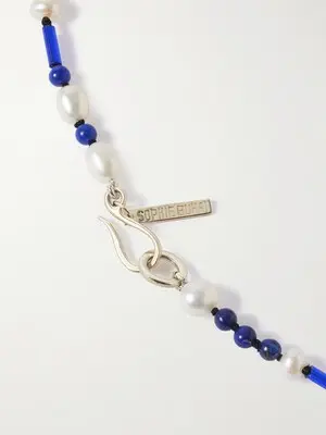 SOPHIE BUHAI Nile Silver, Lapis Lazuli, Pearl And Glass Beaded Necklace