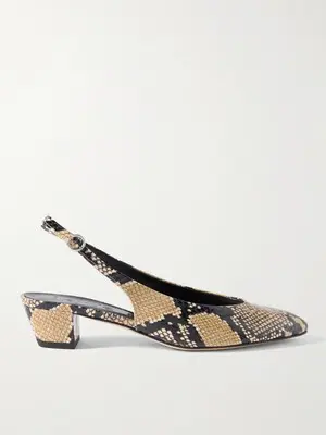 AeydĒ Celeste Snake-effect Slingback Pumps - Animal Print