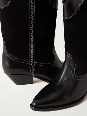 Isabel Marant Duerto Embroidered Suede And Leather Boots