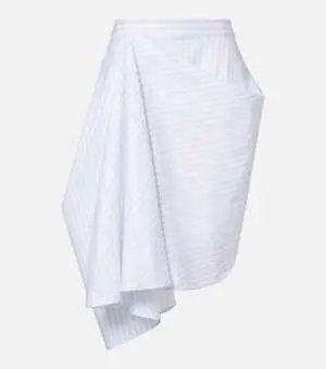 JW Anderson Striped Draped Cotton Poplin Miniskirt
