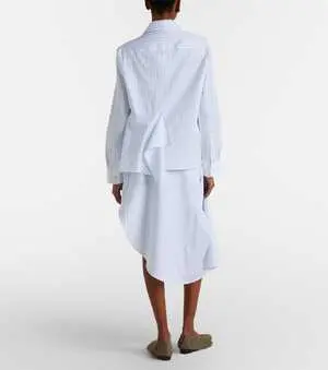 JW Anderson Striped Draped Cotton Poplin Miniskirt