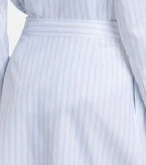 JW Anderson Striped Draped Cotton Poplin Miniskirt