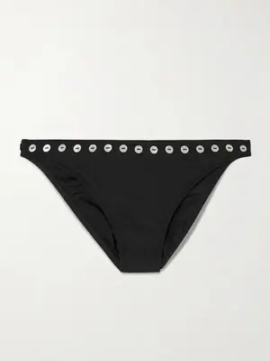 Staud Gemma Embellished Bikini Briefs - Black