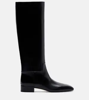 CHRISTEN Classic Square Leather Knee-high Boots