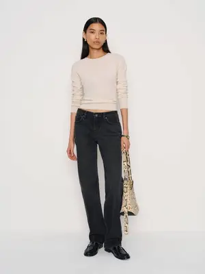 REFORMATION Charlee Low Rise Straight Leg Jeans Blue