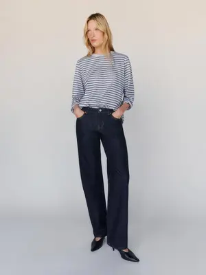 REFORMATION Charlee Low Rise Straight Leg Jeans - Blue