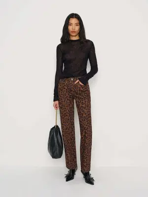 REFORMATION Reformation Charlee Low Rise Straight Leg Jeans Brown