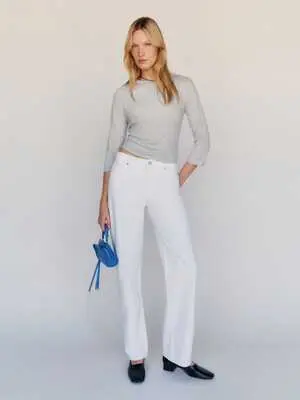 REFORMATION Reformation Charlee Low Rise Straight Leg Jeans Ivory