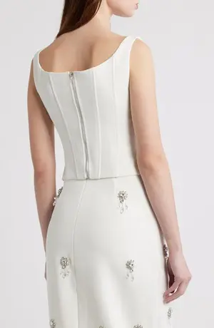 Oddmuse Crystal-embellished Corset Top