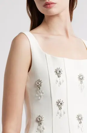 Oddmuse Crystal-embellished Corset Top
