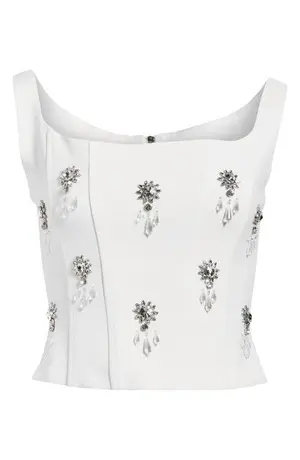 Oddmuse Crystal-embellished Corset Top