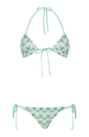 Missoni Floral Knit Triangle Bikini - Red Multi