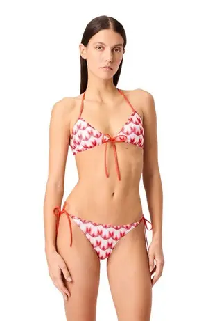 Missoni Floral Knit Triangle Bikini - Red Multi