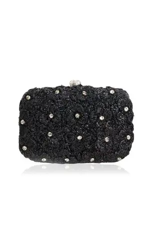 Emm Kuo Ayana Crystal-embellished Raffia Bag - Black
