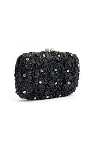 Emm Kuo Ayana Crystal-embellished Raffia Bag - Black