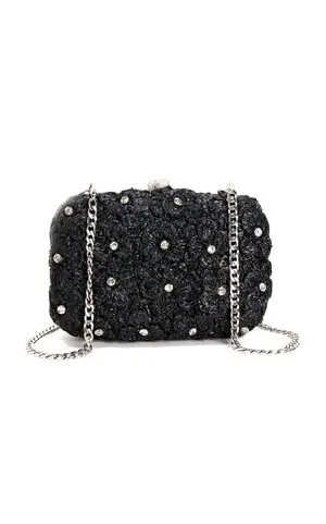 Emm Kuo Ayana Crystal-embellished Raffia Bag - Black