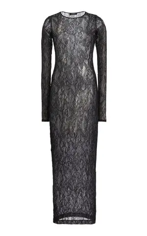 Wardrobe.NYC Lace Midi Dress - Black