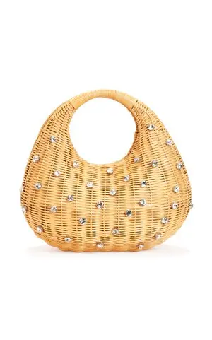 Emm Kuo Hudson Crystal-embellished Wicker Bag
