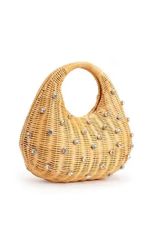 Emm Kuo Hudson Crystal-embellished Wicker Bag