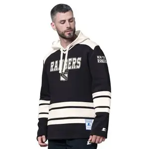 STARTER New York Rangers Slapshot Fashion Hoodie - Black