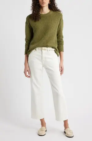 Nordstrom Texture Crewneck Sweater - Olive Capulet