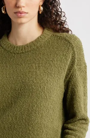 Nordstrom Texture Crewneck Sweater - Olive Capulet