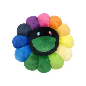 TAKASHI MURAKAMI Flower Pillow 'rainbow/black - Multicolor