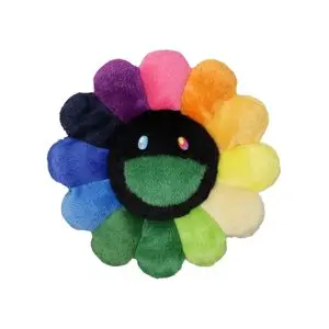 TAKASHI MURAKAMI Flower Pillow 'rainbow Blue/white - Multicolor