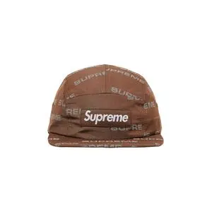 Supreme Reflective Jacquard Camp Cap - Brown