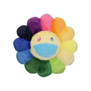 TAKASHI MURAKAMI Flower Pillow 'rainbow/white - Multicolor