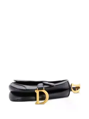Dior Saddle Handbag Leather Mini Shoulder Bag - Black