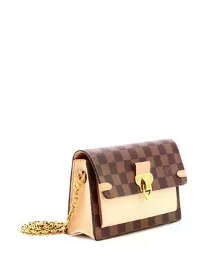 LOUIS VUITTON Vavin Chain Wallet Nm Damier With Leather Crossbody Bag - Brown